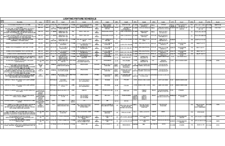 Standard Light Fixture Schedule-2 | PDF