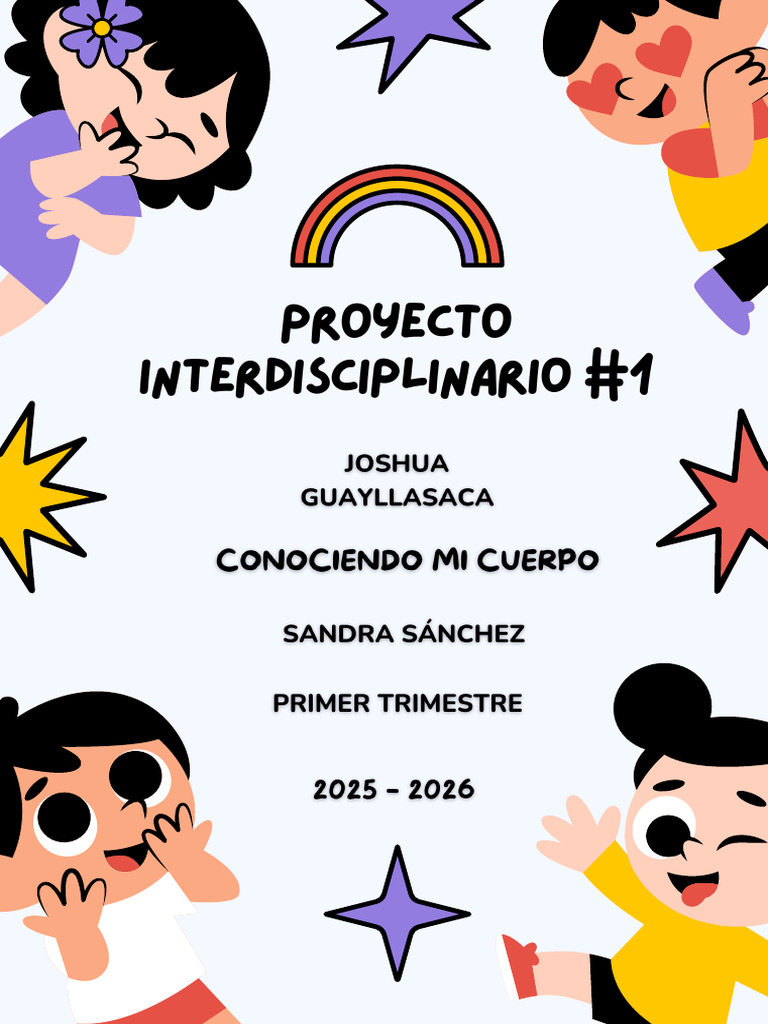 Documento A4 Portada Con Niños Felices Carátula Infantil Divertida ...