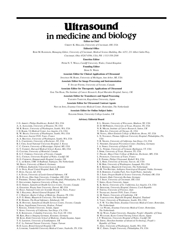 Editorial Advisory Board Umb | PDF | Health Care | Medicine