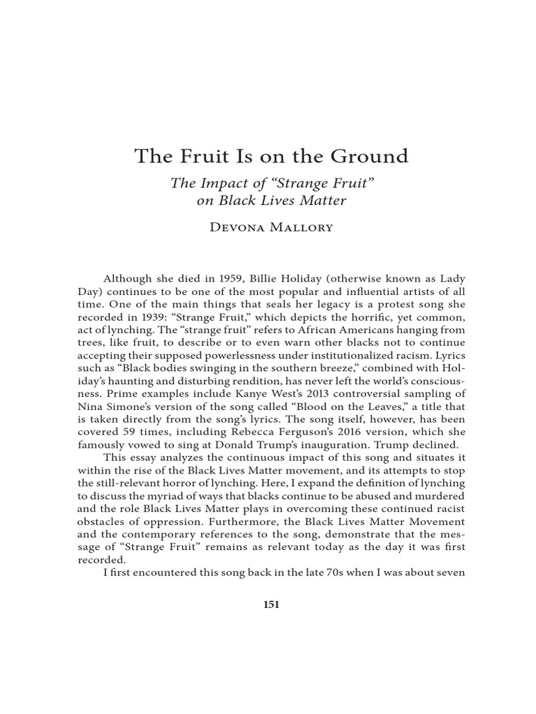 Billie Holiday Essays On The Artistry and Legacy - (The Fruit Is On The ...