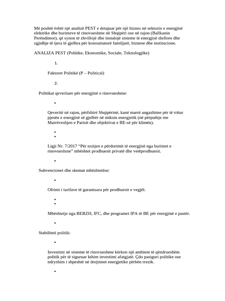 Analiza PEST e Planit Te Biznesit | PDF