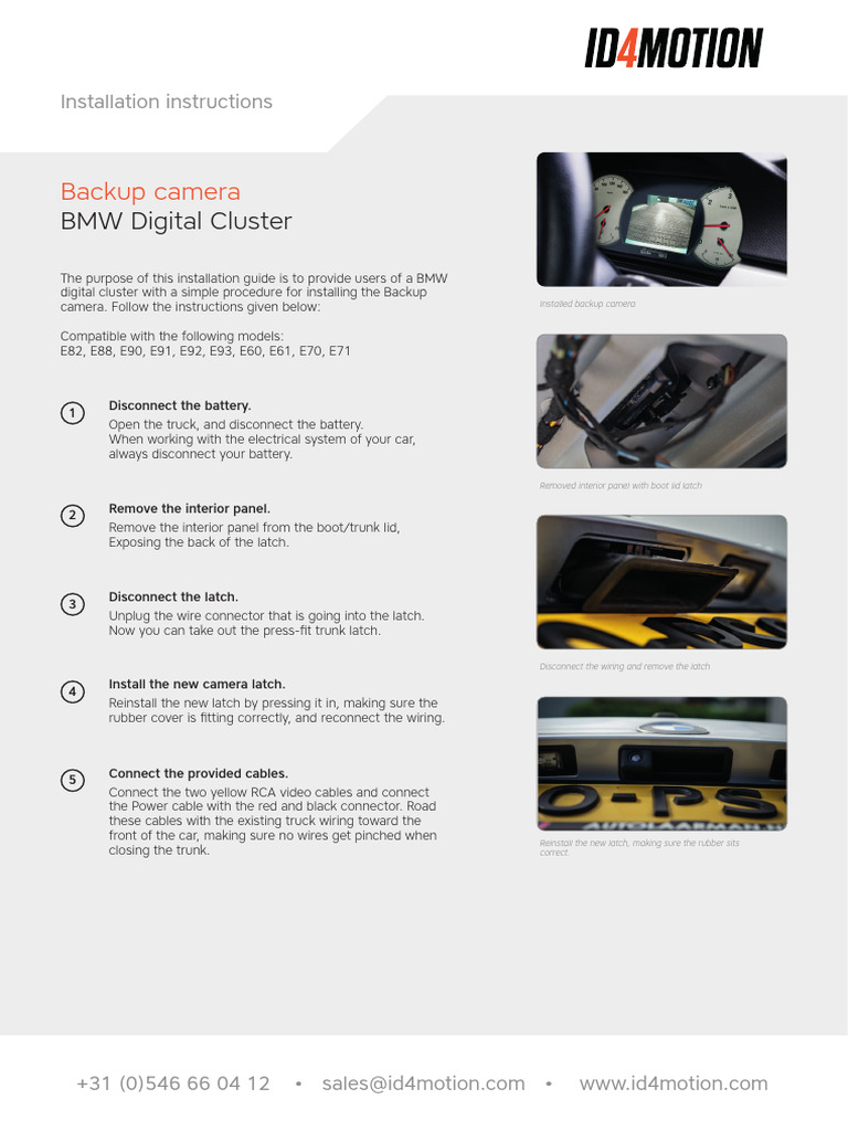BMW Backup Camera Installation Guide | PDF | Electrical Engineering ...