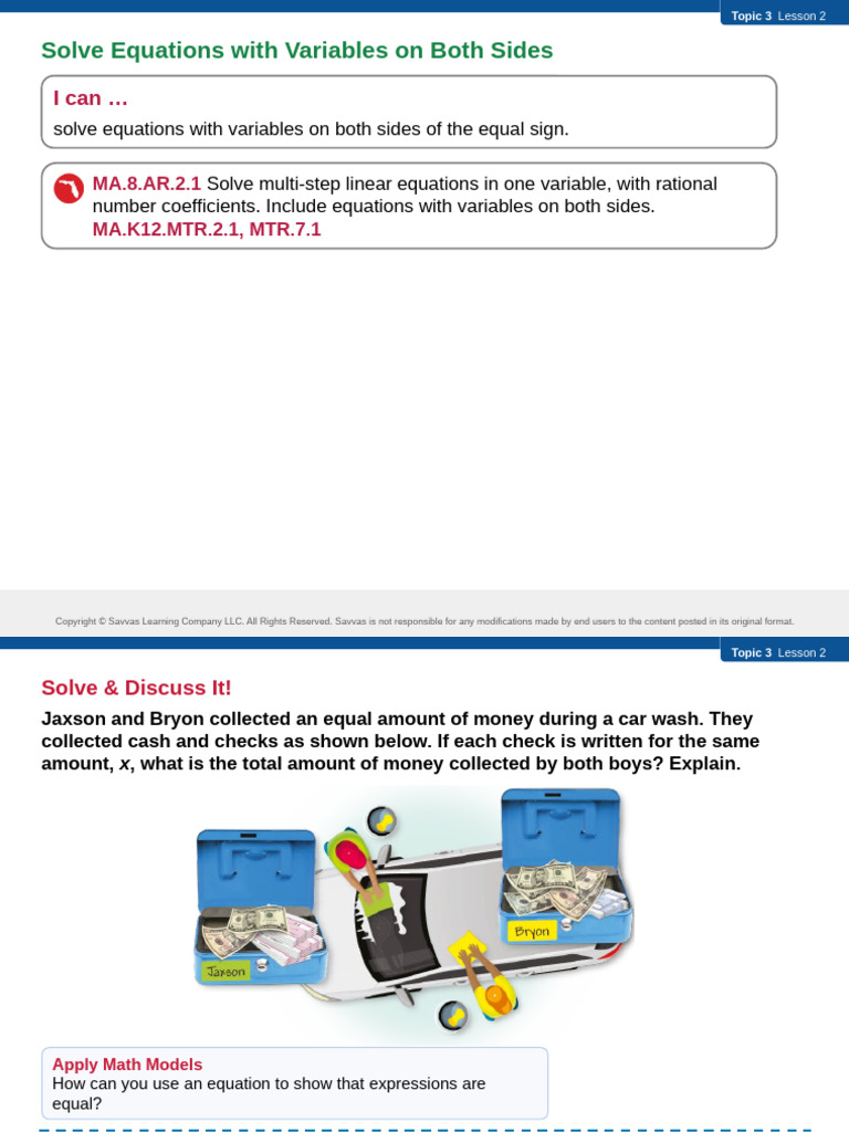 Lesson 3-2 | PDF | Equations | Applied Mathematics