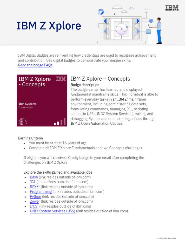 IBM Z Xplore Badge Overview | PDF | Scripting Language | Computer ...