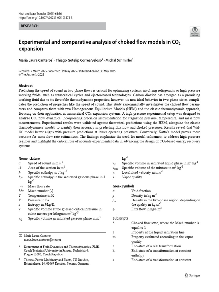 Choked Flow Models for CO₂ Expansion | PDF | Enthalpy | Fluid Dynamics
