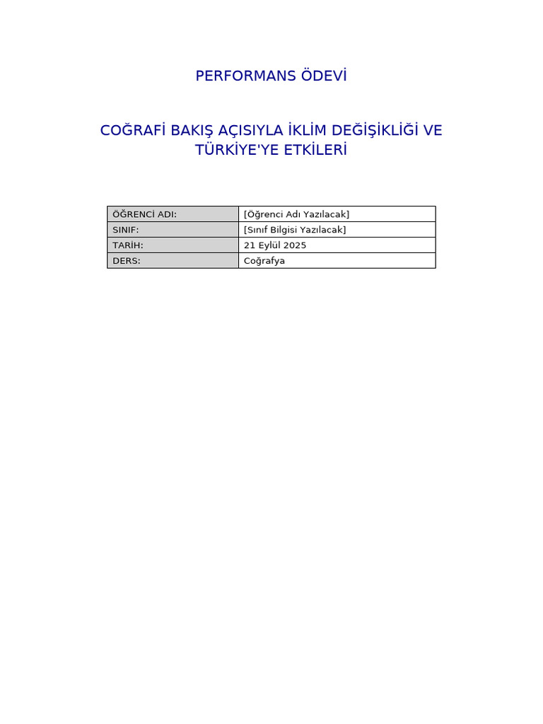 Cografya Performans Odevi | PDF