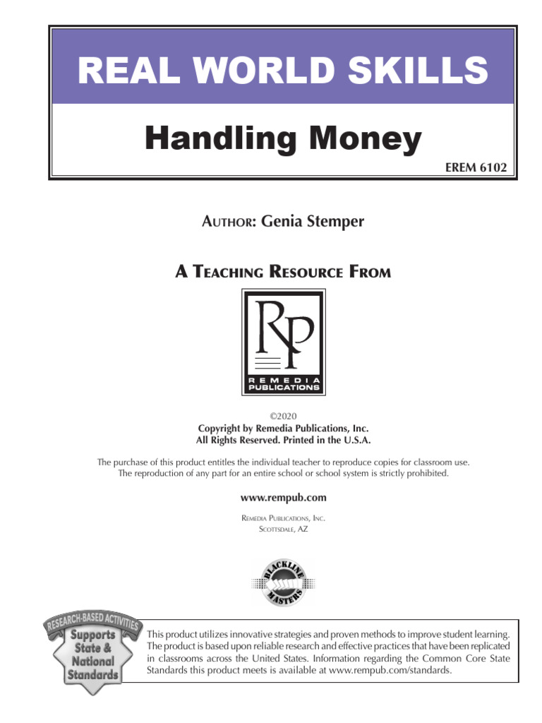 Teaching Resource: Handling Money Skills | PDF | Credit Card | Reading ...