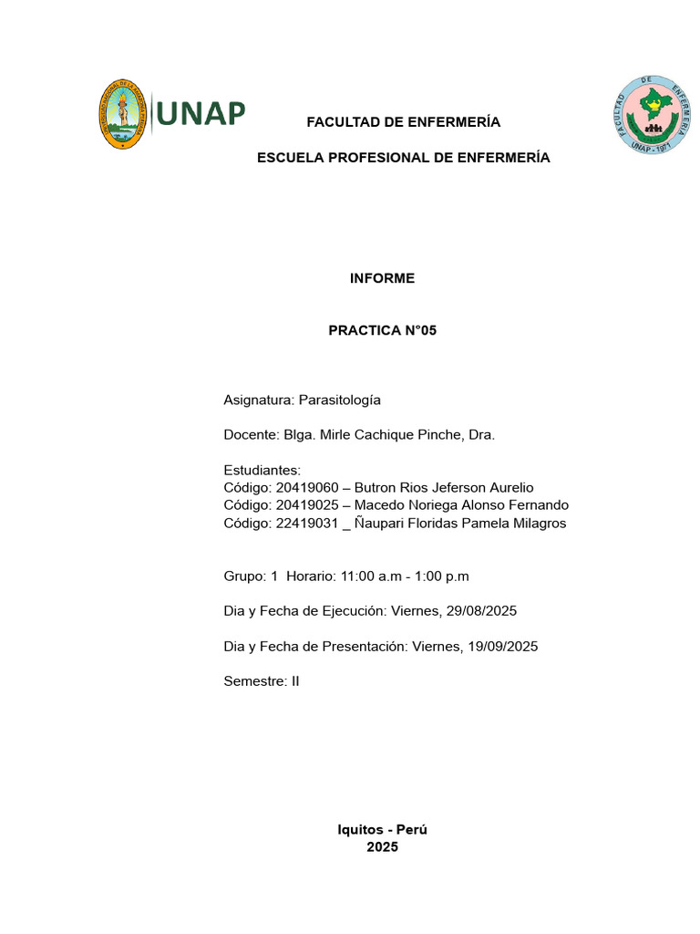 Guia Practica N°5 | PDF | Parasitología