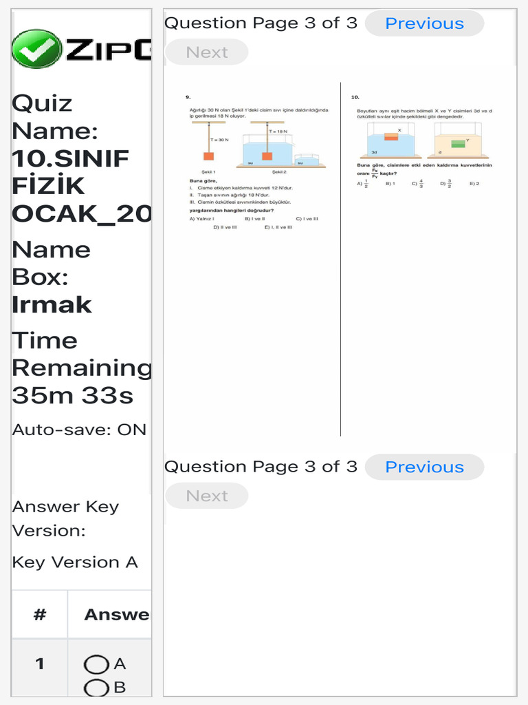 ZipGrade Student Answer Sheet Form 2 | PDF