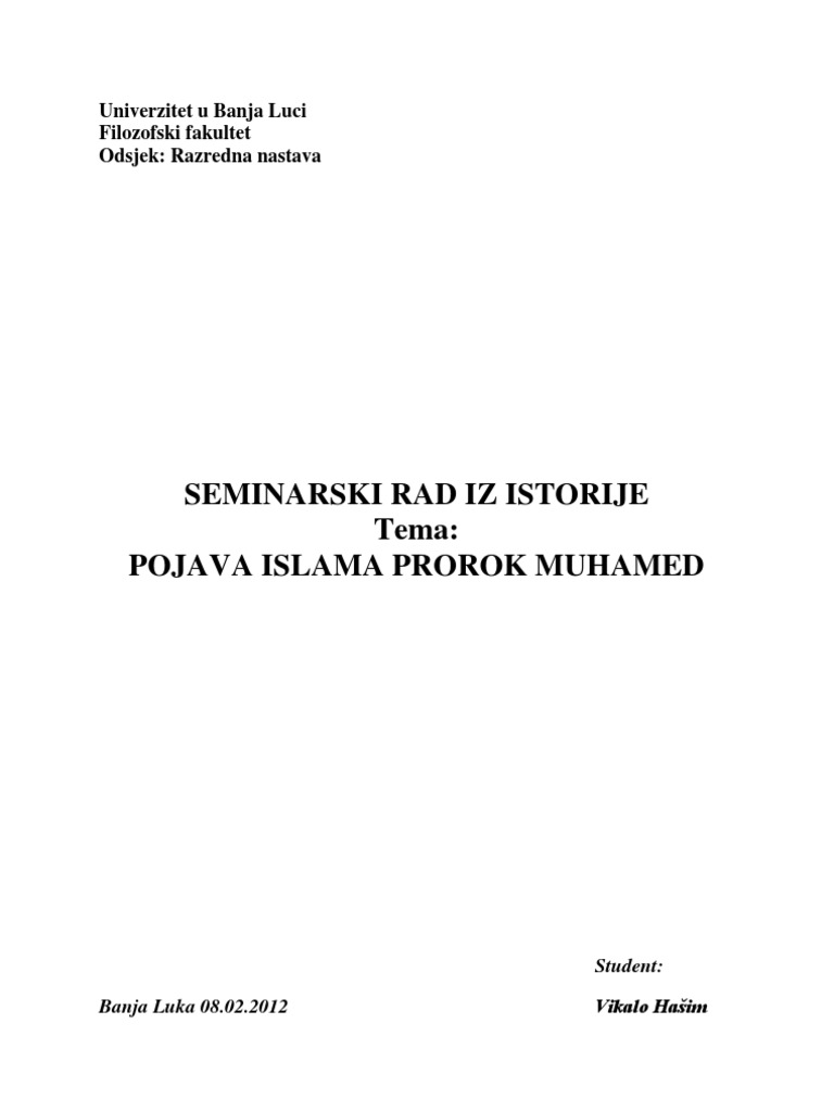 Pojava Islama Prorok Muhamed | PDF