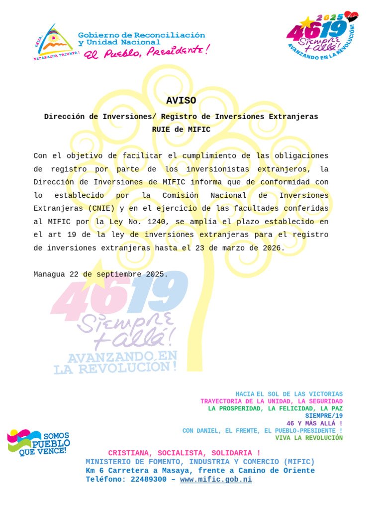 Ampliación plazo registro inversiones extranjeras | PDF