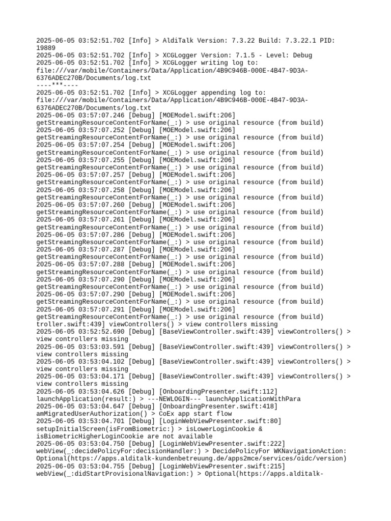Log | PDF | Swift (Programming Language) | Software Development