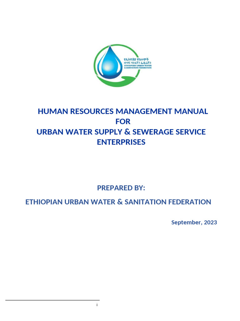 Human Resource Management Manual for Urban Water Supply & Sewerage (3) | PDF | Recruitment ...