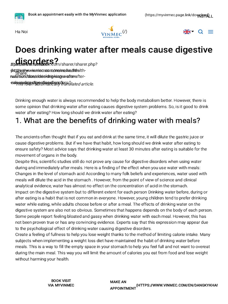 Does Drinking Water After Meals Harm Digestion? | PDF | Eating | Water