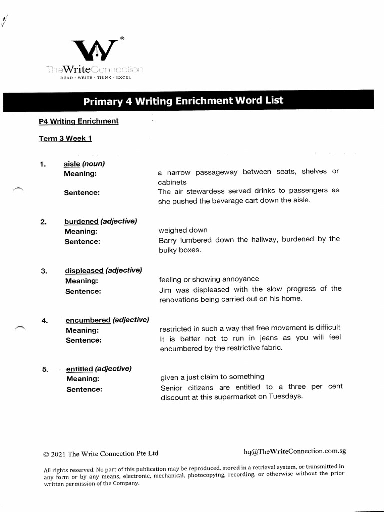 TWC p4 2021 Term 3 WK 1 | PDF