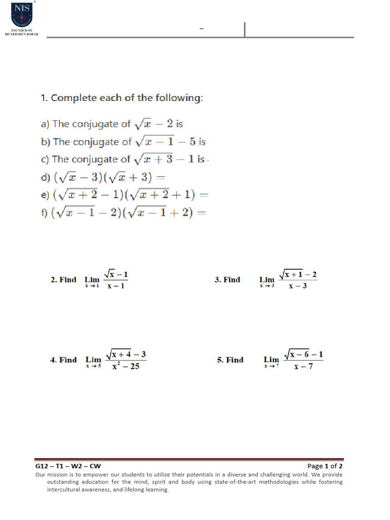 Grade 12 Calculus: Limits Overview | PDF