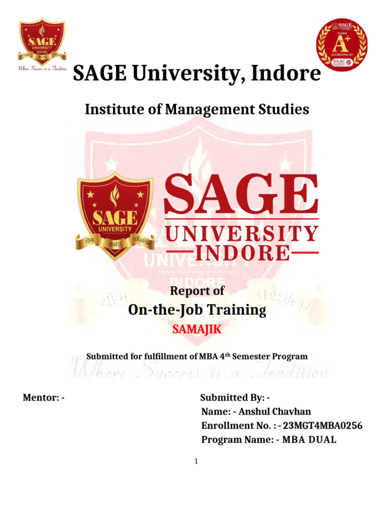 Final OJT Report Format | PDF | Cognition