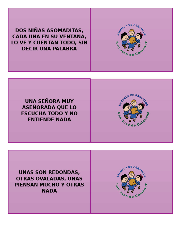 Adivinanzas Cuerpo Humano Pdf