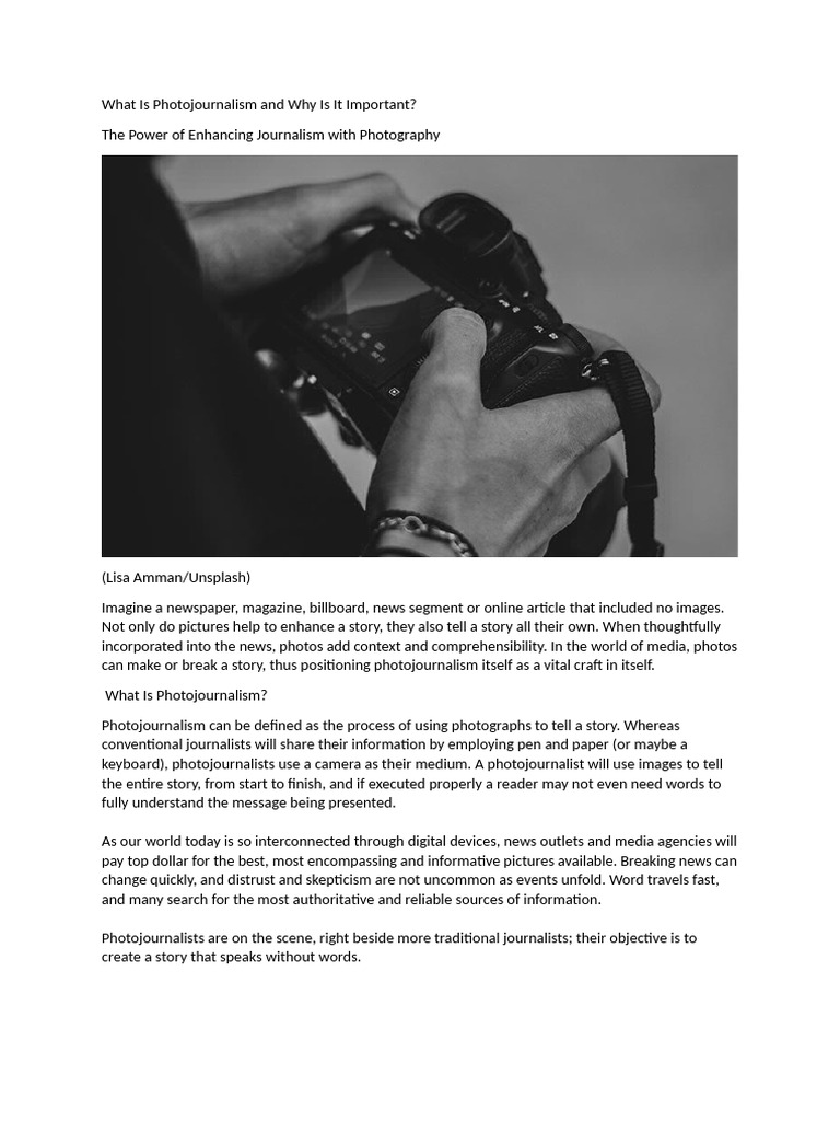 Understanding Photojournalism's Impact | PDF | Human Communication