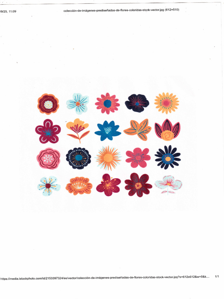 Imágenes Prediseñadas de Flores Coloridas | PDF