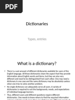 Overview of Dictionary Types | PDF | Dictionary | Lexicography