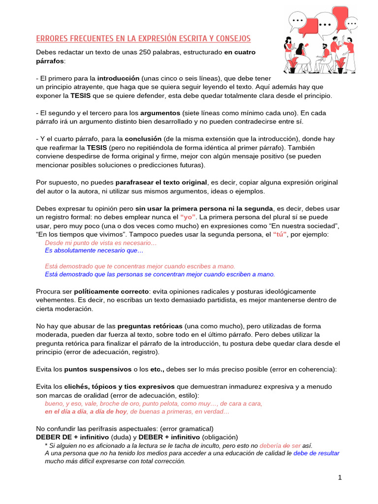 Errores Comunes en Escritura y Soluciones | PDF | Verbo | Sintaxis