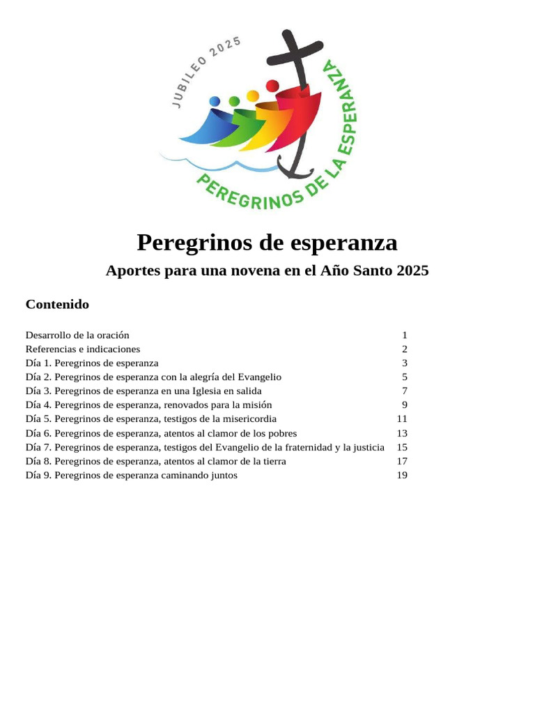 Novena 2025: Peregrinos de Esperanza | PDF | Cristo (título) | orador ...