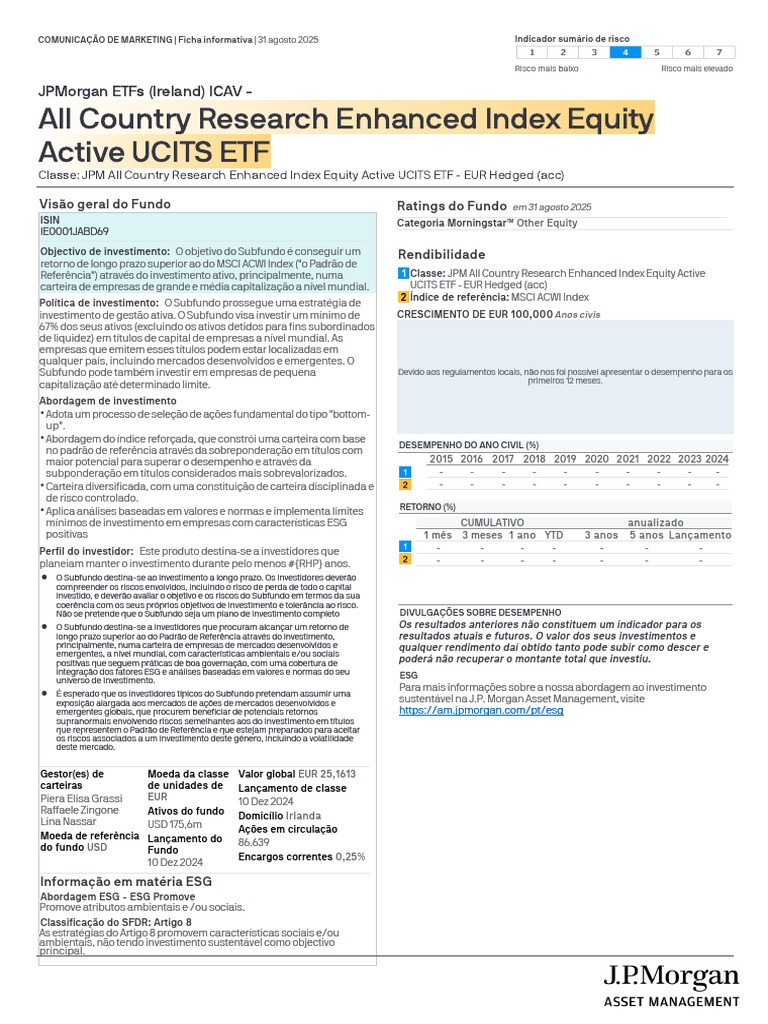 JPM All Country Research Enhanced Index Equity Active UCITS ETF - EUR ...