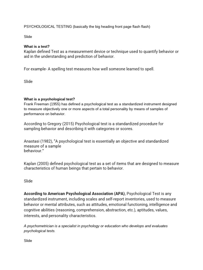 Understanding Psychological Testing Methods | PDF | Validity ...