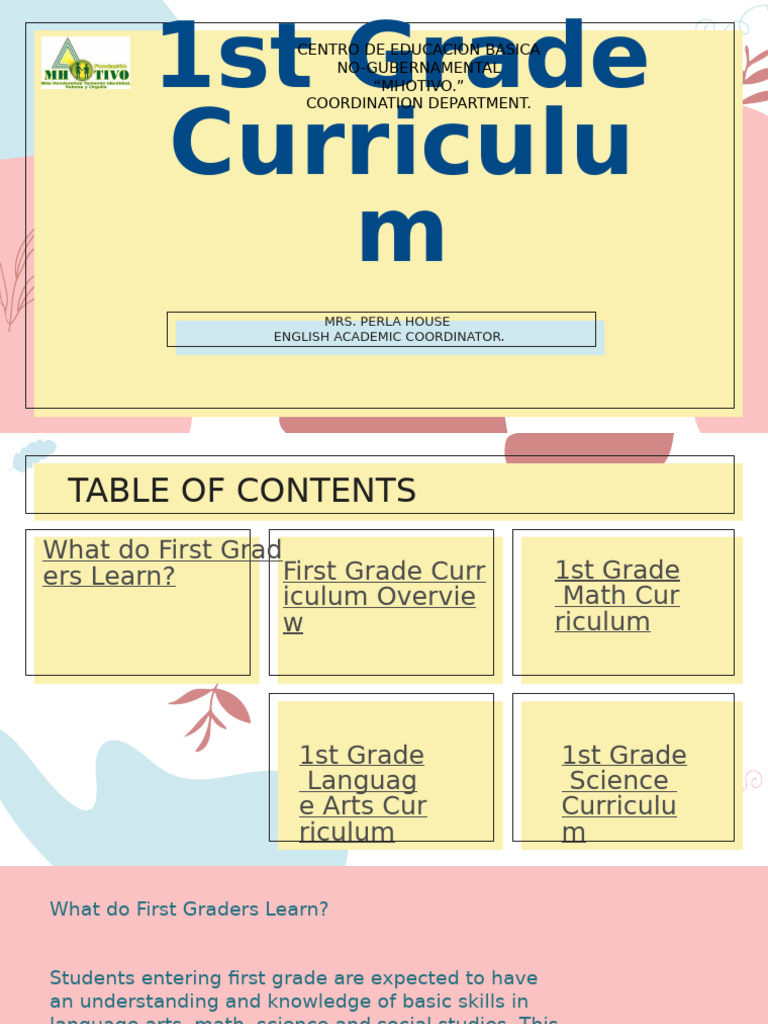 1st Grade Curriculum Overview Guide | PDF | Cognitive Psychology | Learning