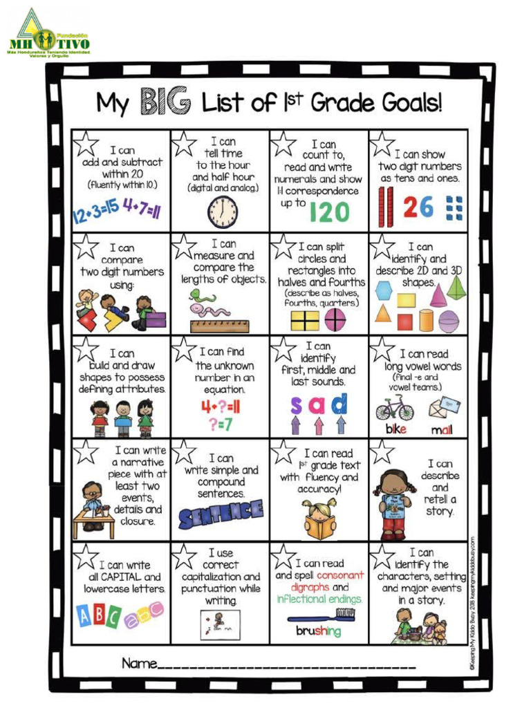 1st Grade Goals | PDF