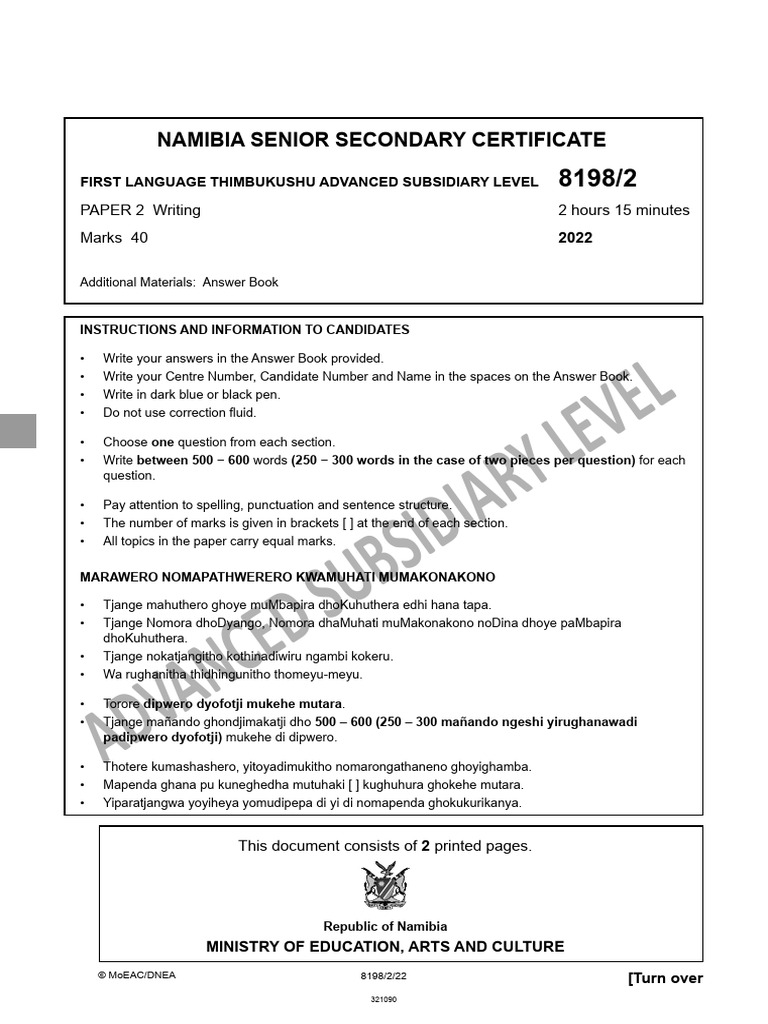 NSSCAS First Language Thimbukushu Paper 2 8198 2 First Proof 11.04.2022 ...