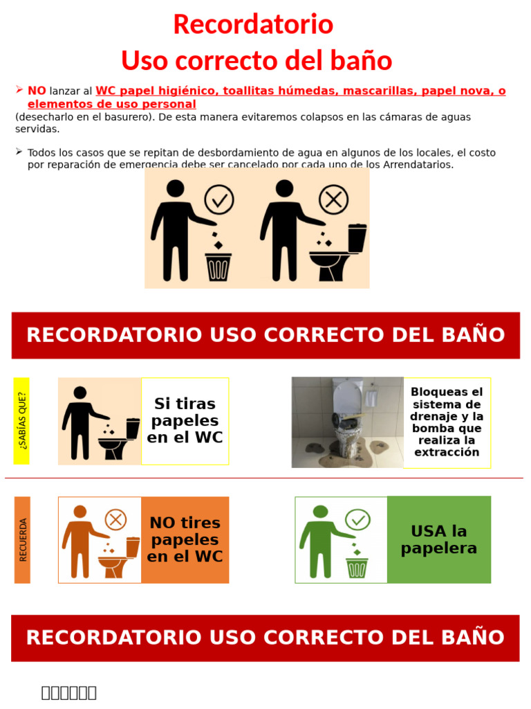 Recordatorio Uso de Baño Gorbea | PDF
