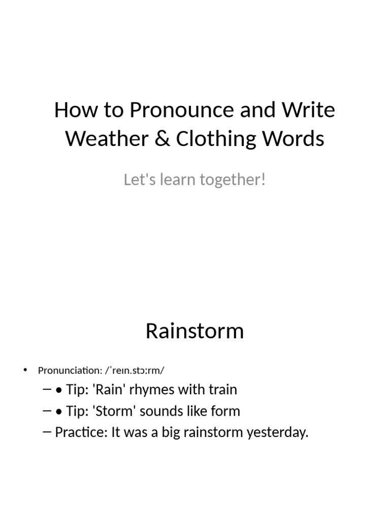 Pronunciation and Writing Lesson | PDF | Clothing | Fashion