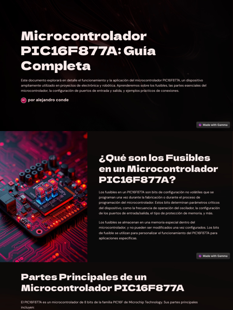 Microcontrolador PIC16F877A Guia Completa | PDF | Microcontrolador ...
