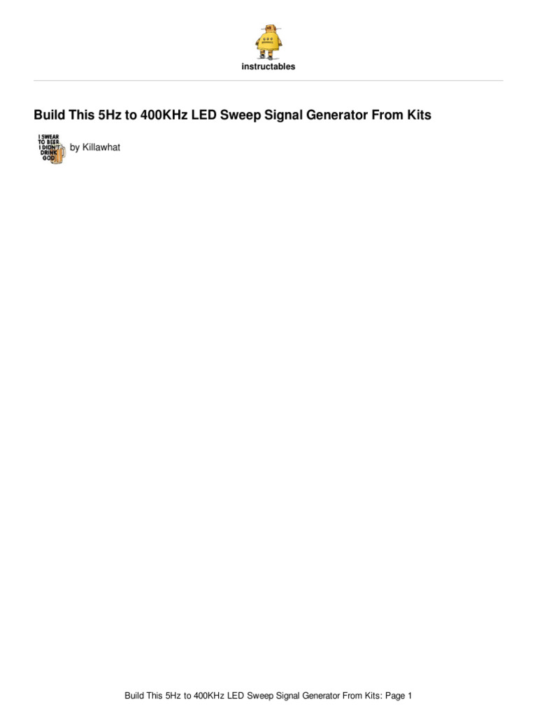 Build This 5Hz To 400KHz LED Sweep Signal Generato | PDF | Manufactured ...