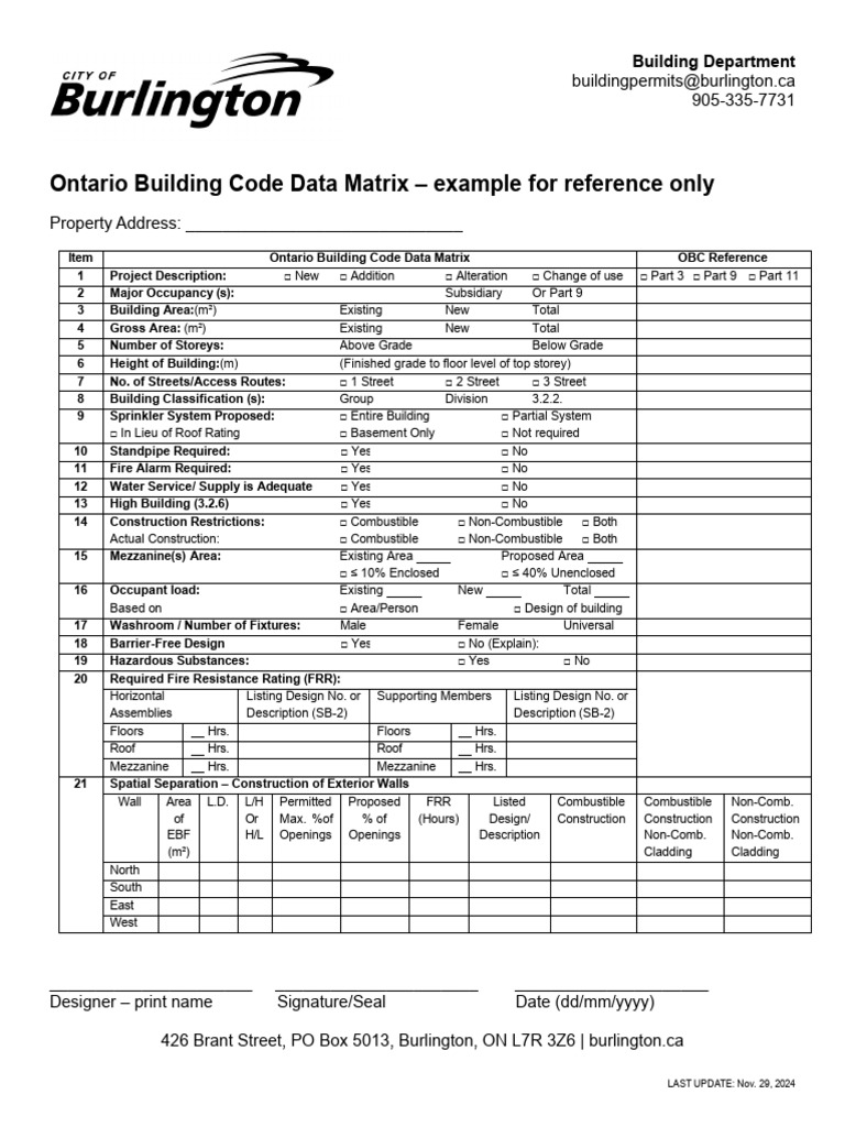Ontario Building Code Data Matrix | PDF | Safety | Building Technology