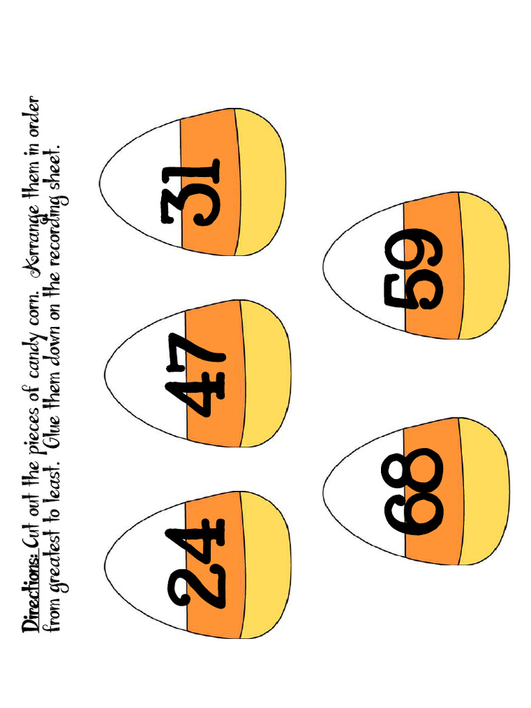 Order Numbers To 100 Candy Corn | PDF