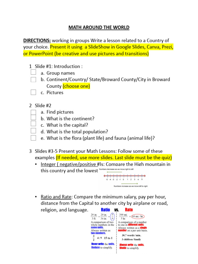Math Around The World Project | PDF