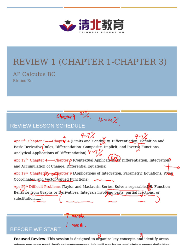 AP Calculus BC Review: Chapters 1-3 | PDF | Integral | Derivative