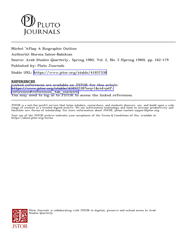 Michel 'Aflaq: A Biographic Outline | PDF | Ba'ath Party | Syria