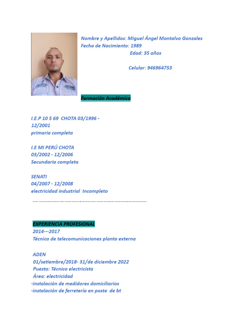 CV - Miguel Montalvo | PDF