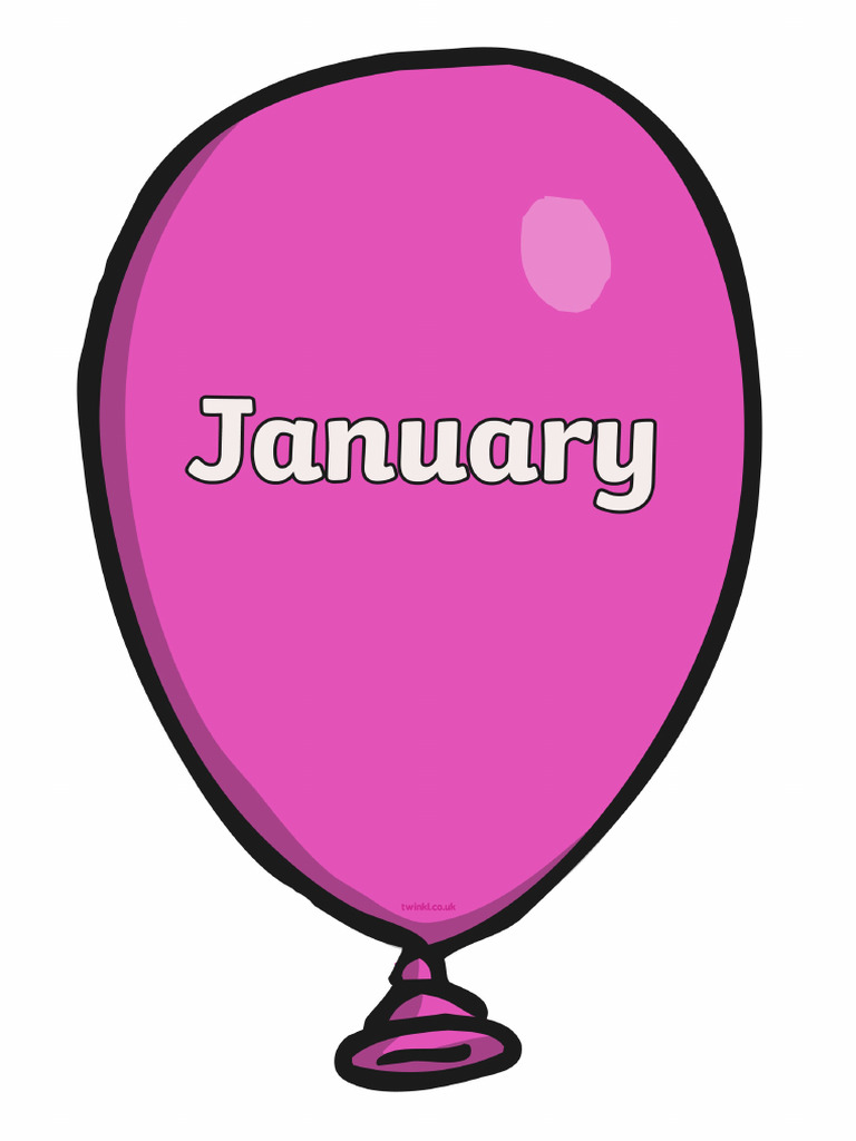 T M 010 Months of The Year On Balloons - Ver - 1 | PDF