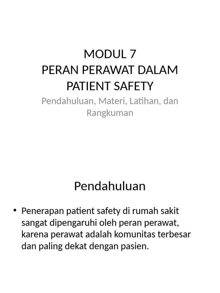 MODUL 7 Patient Safety v2 | PDF