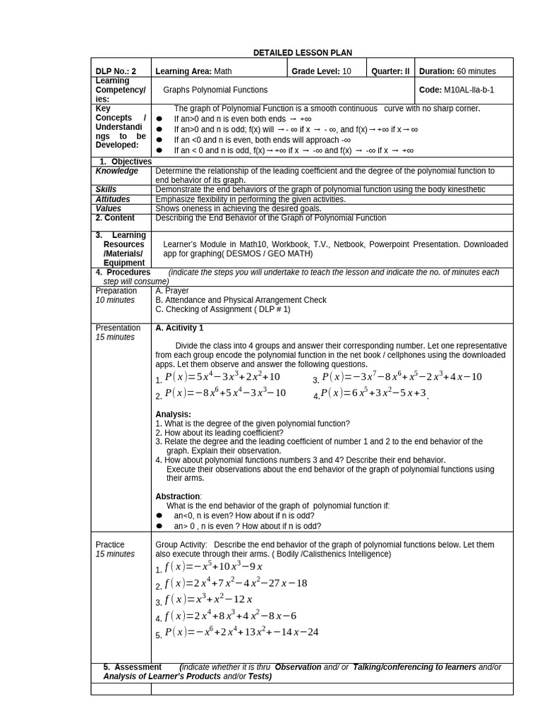 DLP # 2 2nd QRTR | PDF | Mathematics