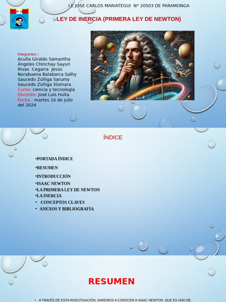 Primera Ley de Newton 5 To A | PDF | Fuerza | Inercia