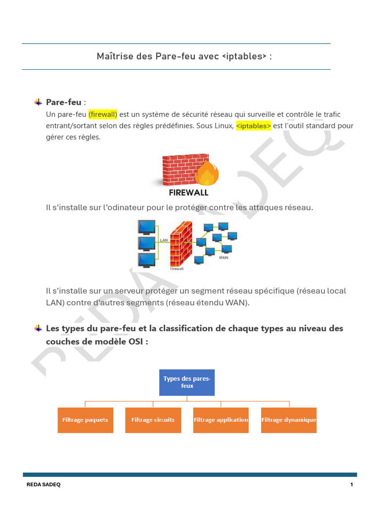 Maîtrise des Pare-feu avec iptables | PDF | Pare-feu (informatique ...