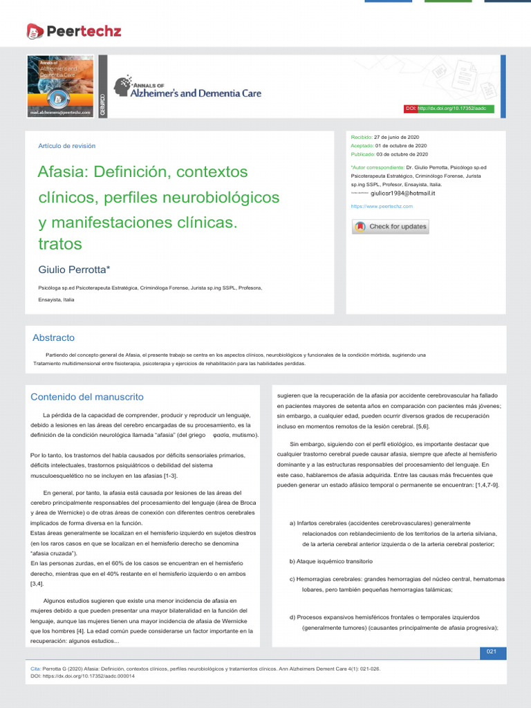 Aphasia Definition Clinical Contexts Neurobiological 4gofda0knu | PDF ...