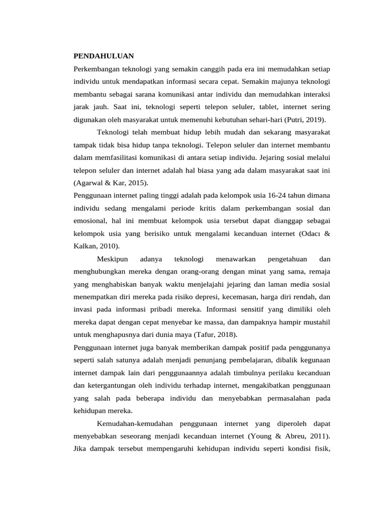 Bahan Modul Psikoedukasi Problematic Internet Use | PDF