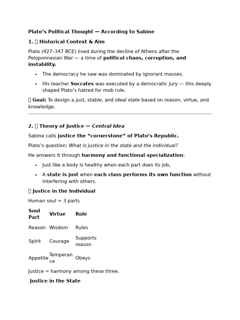 Plato Political Theory Intro | PDF | Plato | Justice